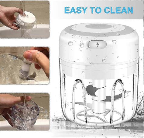 Cordless Electric Chopper Mini Food Processor 250ml Easy To Clean