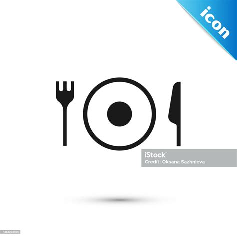 회색 접시 포크와 칼 아이콘은 흰색 배경에 격리 칼 붙이 기호 레스토랑 간판 벡터 그릇에 대한 스톡 벡터 아트 및 기타 이미지 그릇 깨끗한 단일 객체 Istock