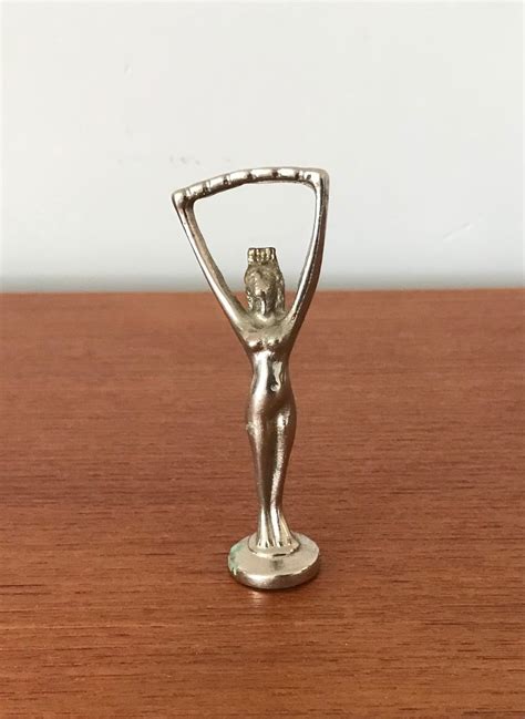 Art Deco Nude Woman Bottle Opener Silver Toned Metal Vintage 1930s