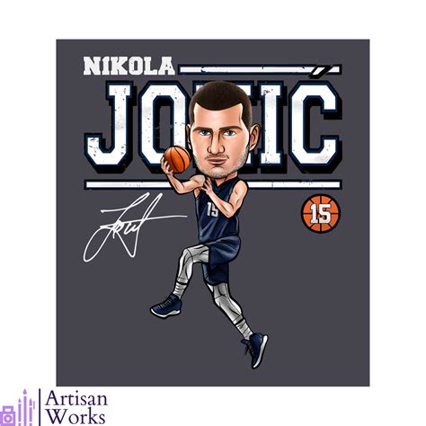 Nikola Jokic Cartoon Denver Nuggets Player Png Silhouette Fi Inspire