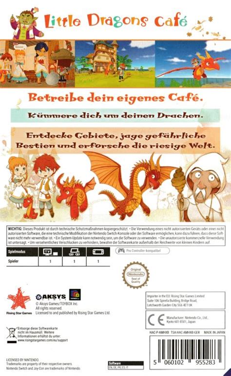 Little Dragons Café Cover Or Packaging Material Mobygames