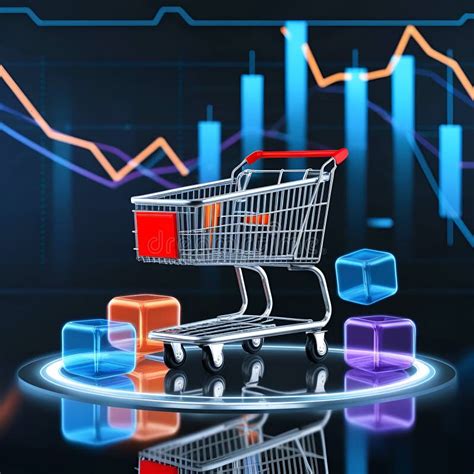 Digital Background Design Futuristic E Commerce Metrics With Shopping