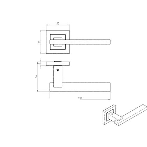 2x Pair Square Cut Rectangular Handle On Square Rose Concealed Fix Satin Steel