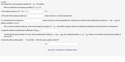 Solved We Consider The Non Homogeneous Problem Y Y