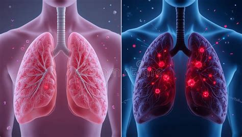 Comparison Of Healthy Vs Infected Lungs â€ Medical Infographic