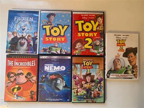 Disney Dvd Lot 7 Toy Story 1 2 3 Frozen Incredibles Finding Nemo £