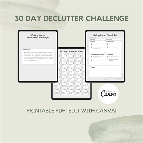 30 Day Declutter Challenge Declutter In A Month Printable Declutter