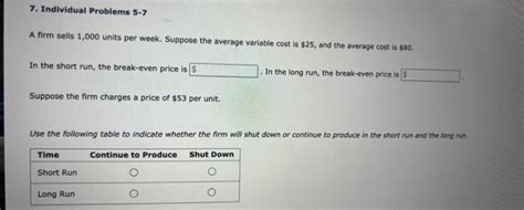 solved 7 individual problems 5 7 a firm sells 1 000 units