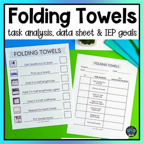 How To Fold Towels Classroom Visual Task Analysis Template Special