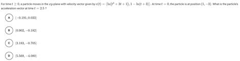 Solved For Time T A Particle Moves In The Xy Plane With Chegg