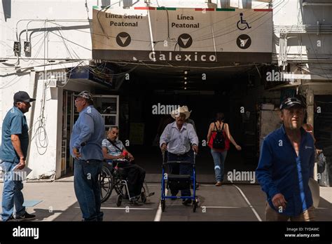 The Entrance Of The Pedestrian Border Crossing From Mexicali Mexico