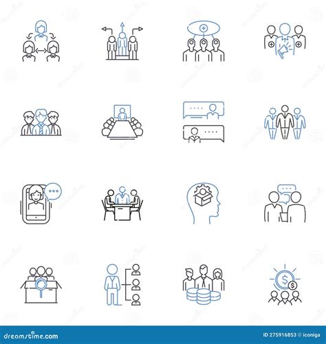 It Consultants Line Icons Collection Expertise Analysis Strategy