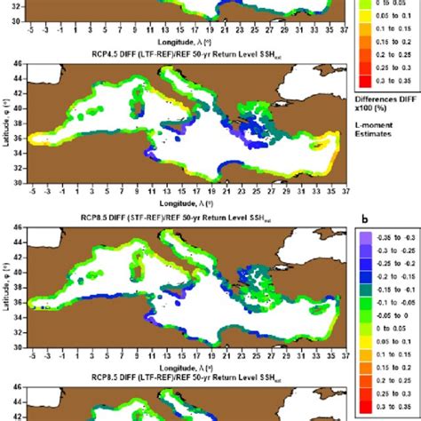 Map Of Horizontal Spatial Distribution Of Differences ×100 Of