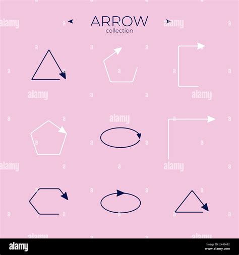 Line Arrow Icon Set Arrow Vector Icon Set Trendy Line Style Simple Minimal Pictogram Vector