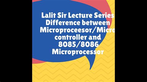Difference Between Microprocessor Micro Controller And 80858086 Microprocessor Youtube