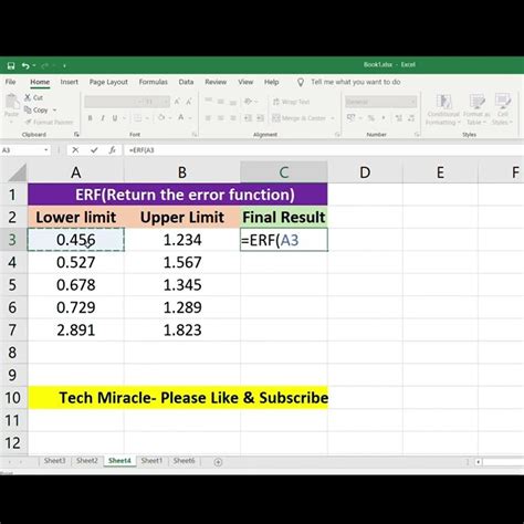 Erf Function With Example In Ms Office Excel Shorts Tricks Youtube