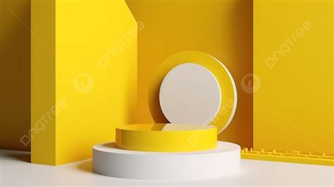 Yellow And White Object Of Round Shape 3d Render Background 3d Illustration Of A Yellow Circle