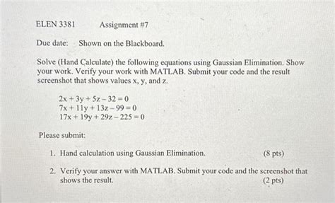 solved solve hand calculate the following equations using