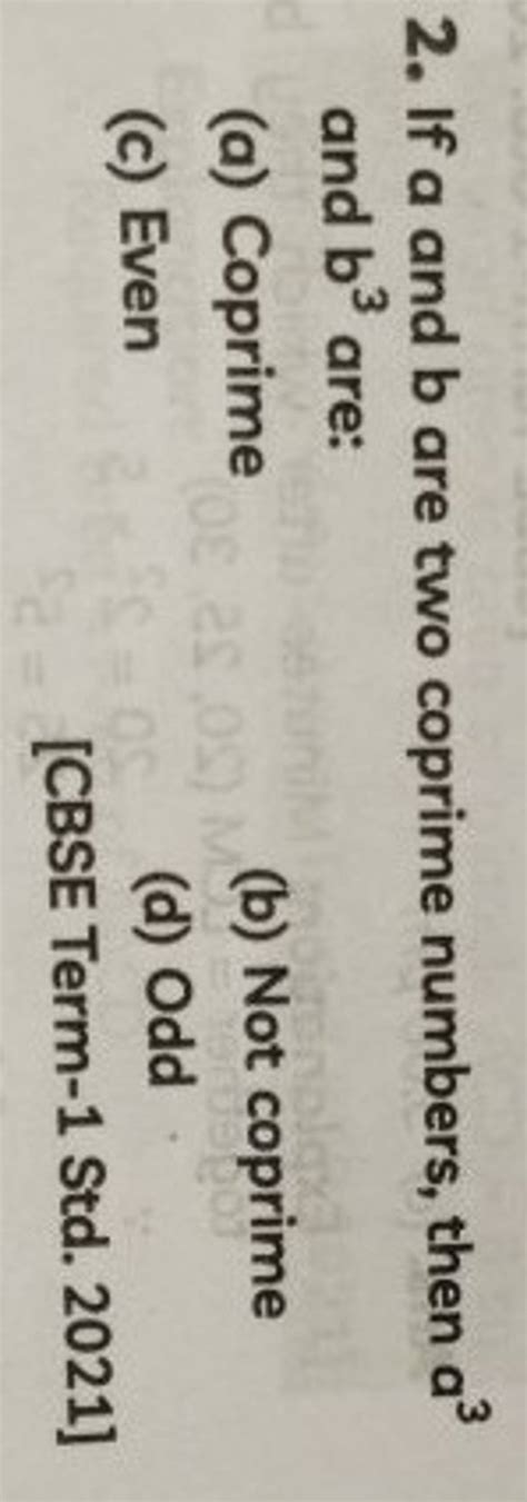 If A And B Are Two Coprime Numbers Then A And B Are A Coprime B