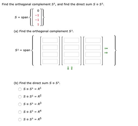 solved find the orthogonal complement st and find the