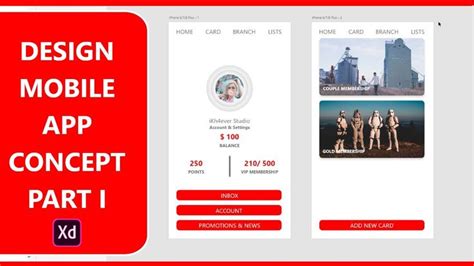 adobe xd app design prototype design mobile app concept part i 2019