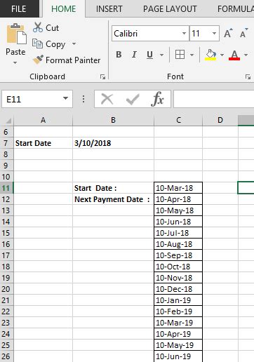 excel in cell c11 enter a formula to reference the date stored in