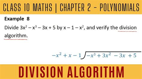 Divisionalgorithm Polynomials Chapter 2 Polynomials Division