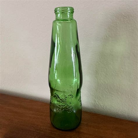 Vintage Early 20th Century Schweppes Green Glass Bottle Embossed With