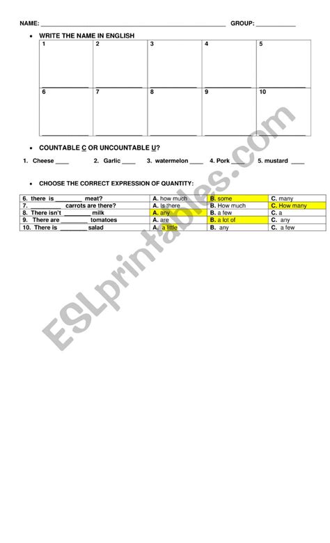 Expressions Of Quantity Esl Worksheet By Bettyvaga