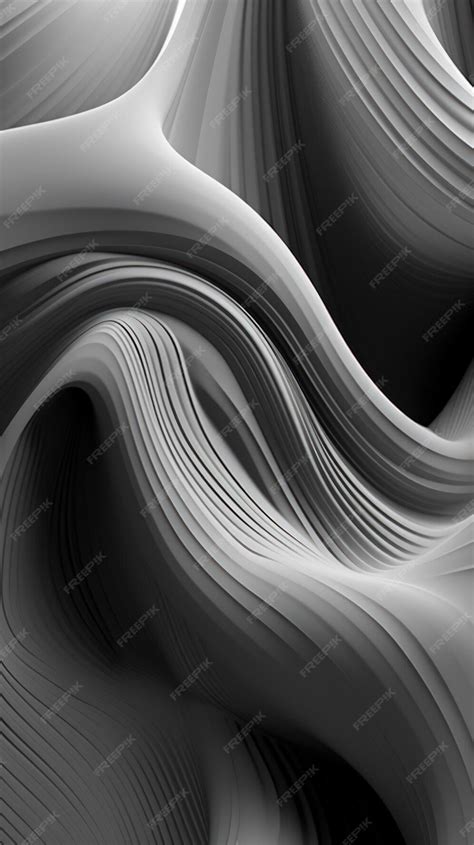 Premium Ai Image Symphony Of Abstract Forms In Monochromatic