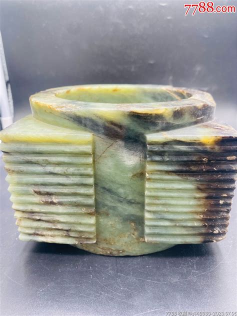 齐家文化精品条纹大玉琮和田玉探索远古文化【7788收藏收藏热线】