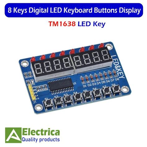Tm1638 8 Keys Digital Led Keyboard Buttons Display 8 Bits Display Module Sp Key Led For Arduino