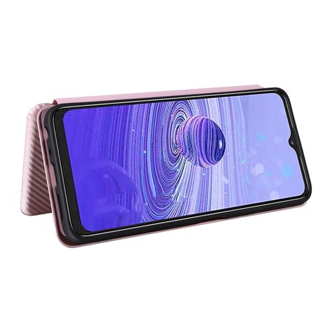 For TCL 40SE Carbon Fiber Texture Flip Leather Phone Case Pink Alexnld Com