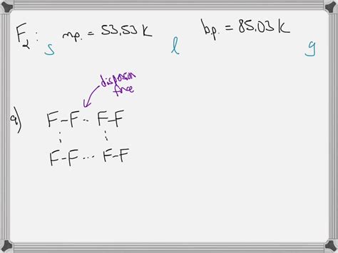 Fluorine F2 Has A Melting Point Of 5353 K And A Boiling Point Of 85