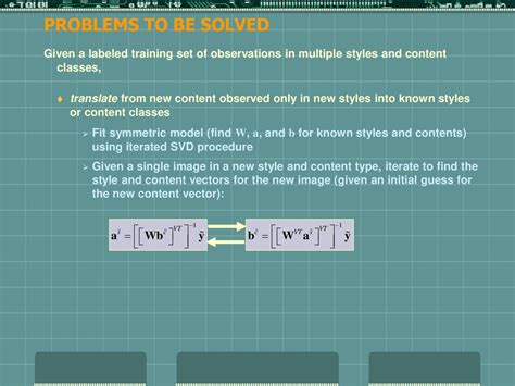 separating style and content with bilinear models joshua b ppt download