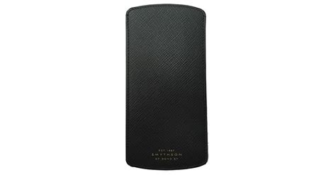 New Smythson Glasses Case 1200950 Black Panama Leather Glasses Case Ref
