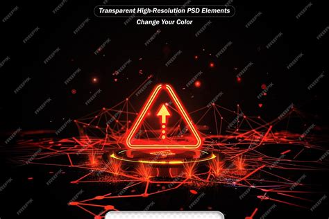 Premium Psd Hacking Concept Attention Warning Attacker Alert Sign With Exclamation Mark