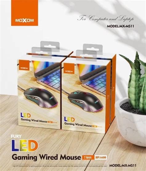 Moxom Fury Led Gaming Wired Mouse Mx Ms11 Bmax Distribution Sdn Bhd