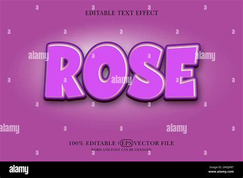 Text Effect With Editable Rose 3d Style Stock Vector Image And Art Alamy