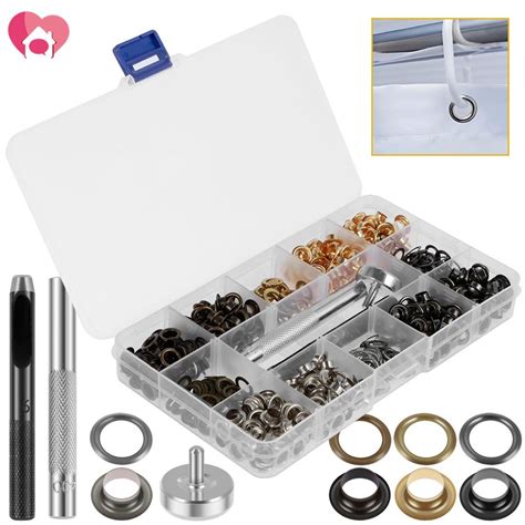 400 Set Grommet Kit 316inch Eyelets Punch Kit With Hole Punch Tool 4 Colors Brass Eyelets