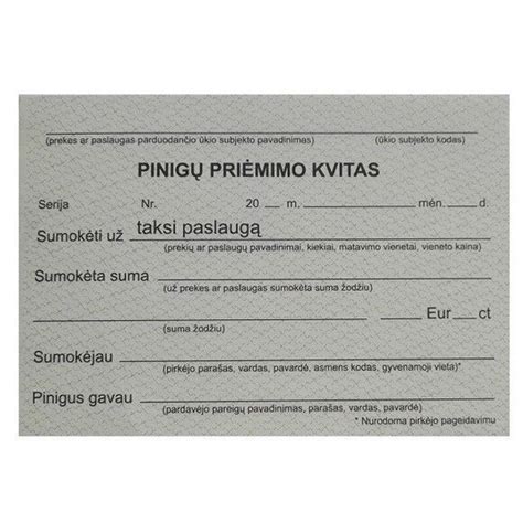 Pinigu Priemimo Kvitas Kaina Nuo 139 € 17 Pard
