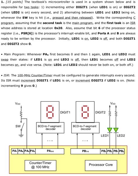 1 [15 Points] The Textbook S Microcontroller Is Used