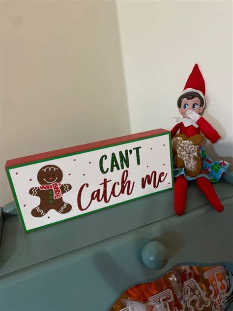 Elf On The Shelf Ideas Chippy The Elf Gingerbread Man Glue Dots Awesome Elf On The Shelf