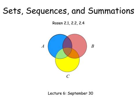 Lecture In Sets Sequences And Summations Ppt