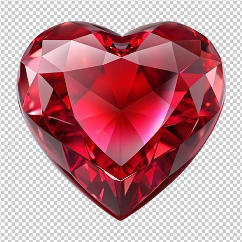 Ruby Heart On Isolated Concept Of Love And Romance Png Premium Ai Generated Psd