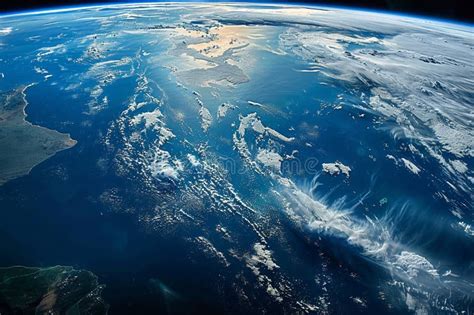 A Breathtaking View Of Earth From Space Highlighting Its Vast Oceans