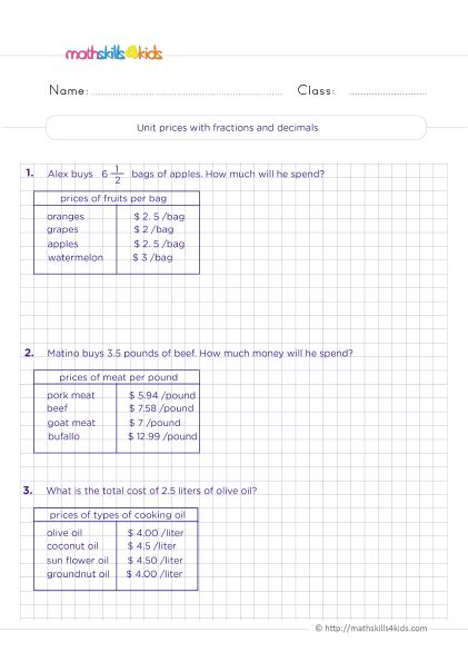 Consumer Math Worksheets Pdf With Answers Basics Of Business Math
