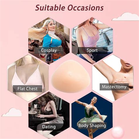 2 Pack Silicone Breast Form Triangle Mastectomy Prosthesis Bra Pad