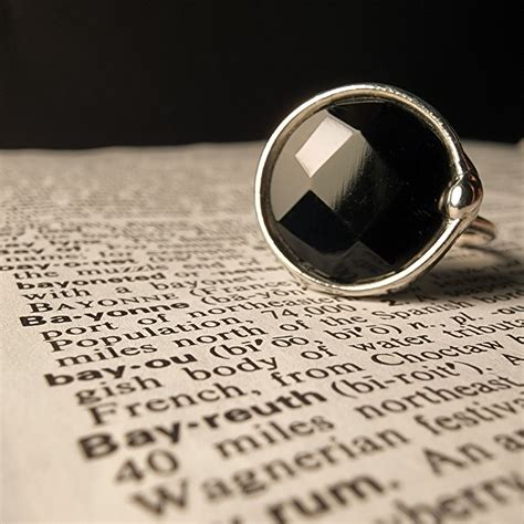 Handmade Black Glass Faceted Ring Bayou Glass Arts