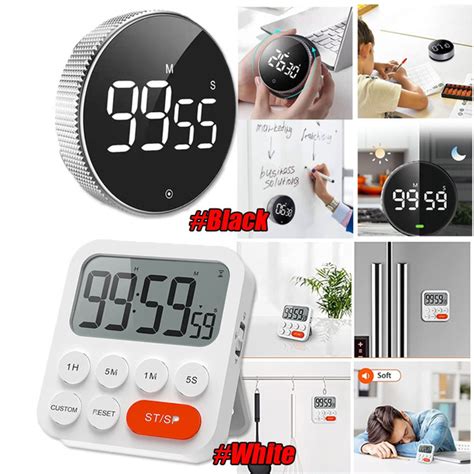 2 Style Updated Magnetic Led Digital Lcd Display Kitchen Cooking Shower Timer Training Stopwatch